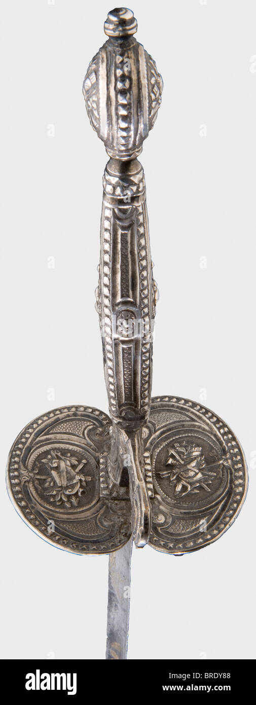 A French silver-hilted small-sword, circa 1790 Hollow triangular ...