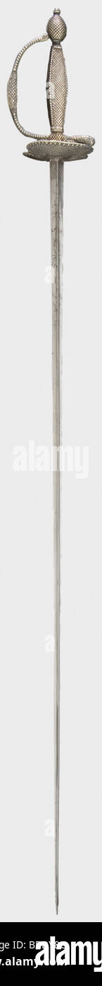 A French silver-hilted small-sword, Paris between 1781 and 1789 Hollow ...