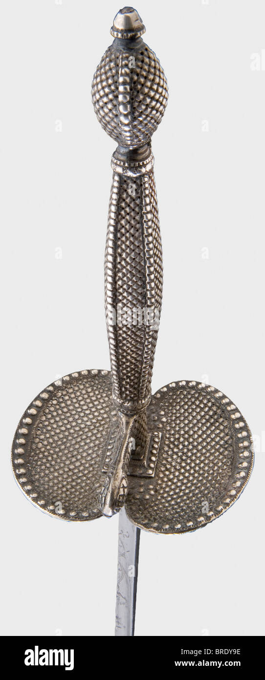 A French silver-hilted small-sword, Paris between 1781 and 1789 Hollow ...