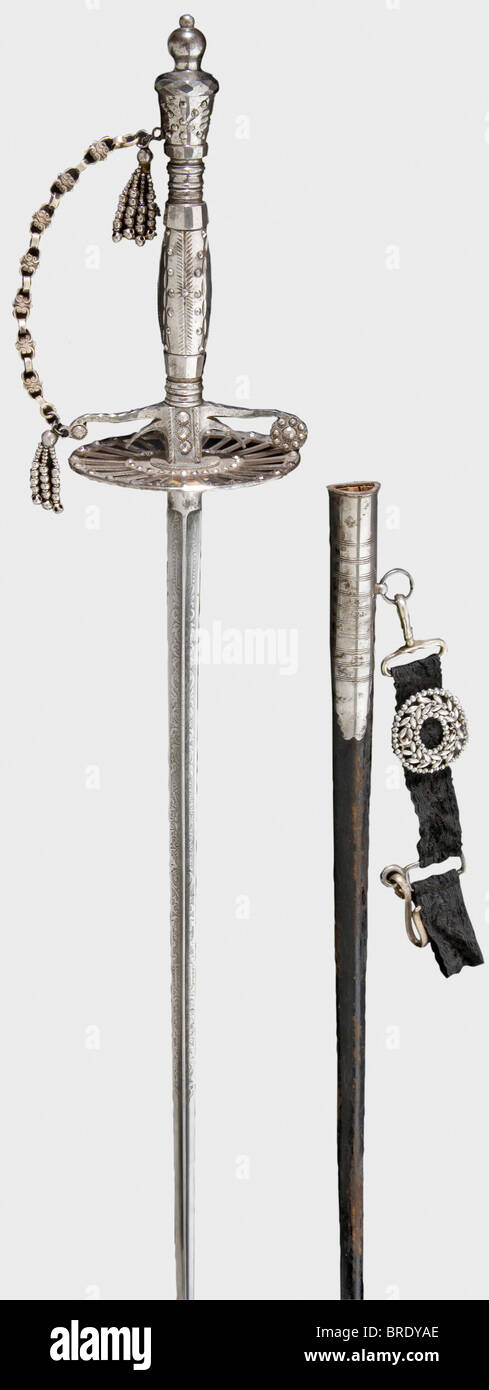 A small-sword with cut-steel hilt and scabbard, England(?), circa 1810 ...