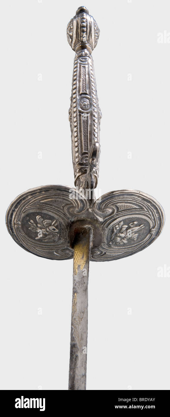 A French silver-hilted small-sword, circa 1790 Hollow triangular ...