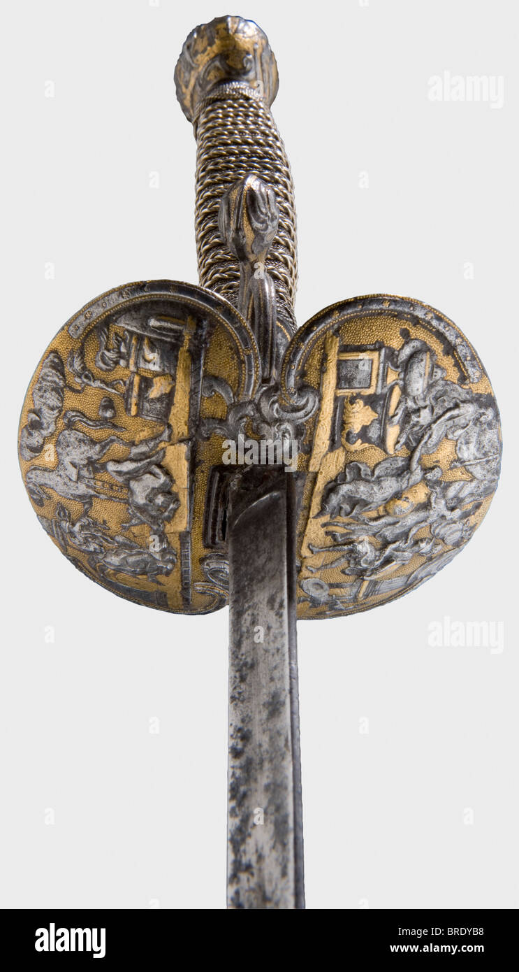 A French gilt small-sword with chiselled hilt, circa 1740 Triangular ...