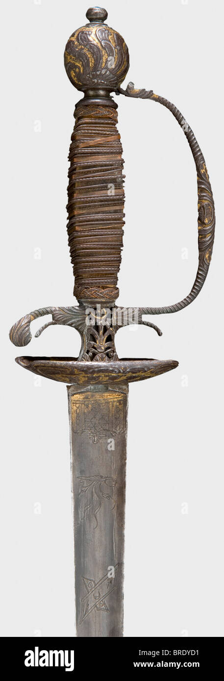 A French gilt small-sword with chiselled hilt, circa 1760 Hollow ...