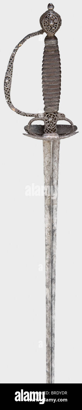 A French small-sword with chiselled hilt and scabbard, circa 1760 ...