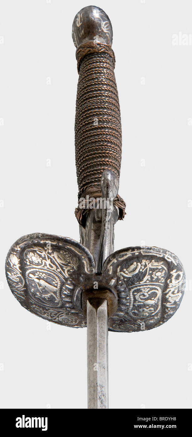 A small-sword with silver-inlaid hilt, Flemish/France, circa 1680 A ...