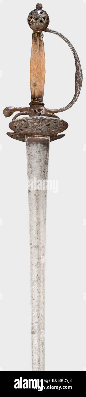 A French small-sword with chiselled hilt, circa 1760 Tapering ...