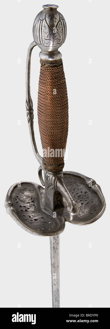 A German field sword with chiselled hilt, circa 1700 Heavy, double ...