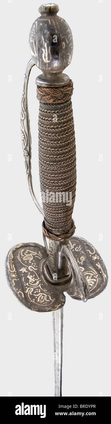 A small-sword with silver-inlaid hilt, Flemish/France, circa 1680 A ...