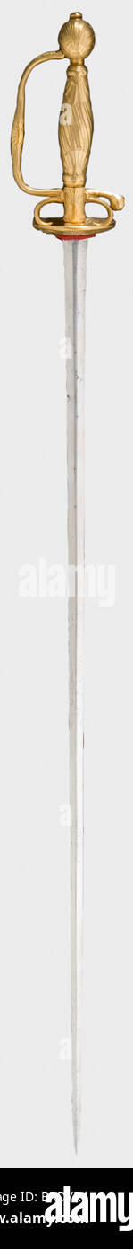 A French small-sword with gold-plated hilt, circa 1750 Slender ...