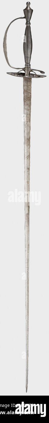 A French iron small-sword, circa 1820 Tapering hollow triangular blade ...