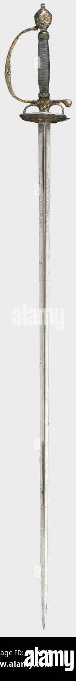 A French small-sword with chiselled and gilt hilt, circa 1770 Hollow ...