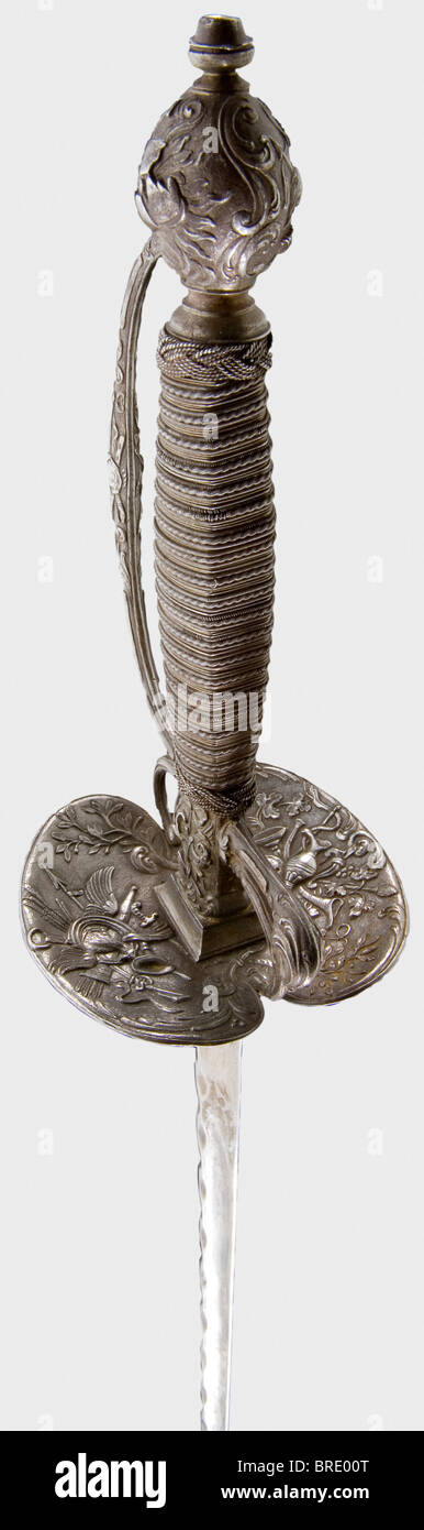 A French small-sword with chiselled hilt, circa 1760 Unusual, tapering ...