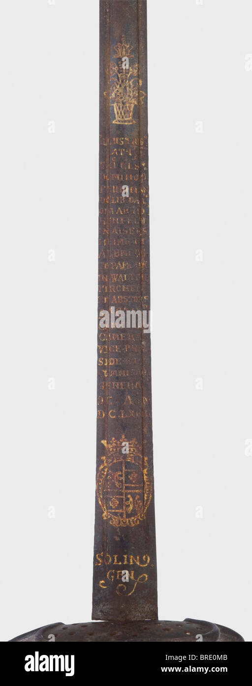 A magnificent small-sword of Reichsgraf Ferdinand von Hohenfeld ...