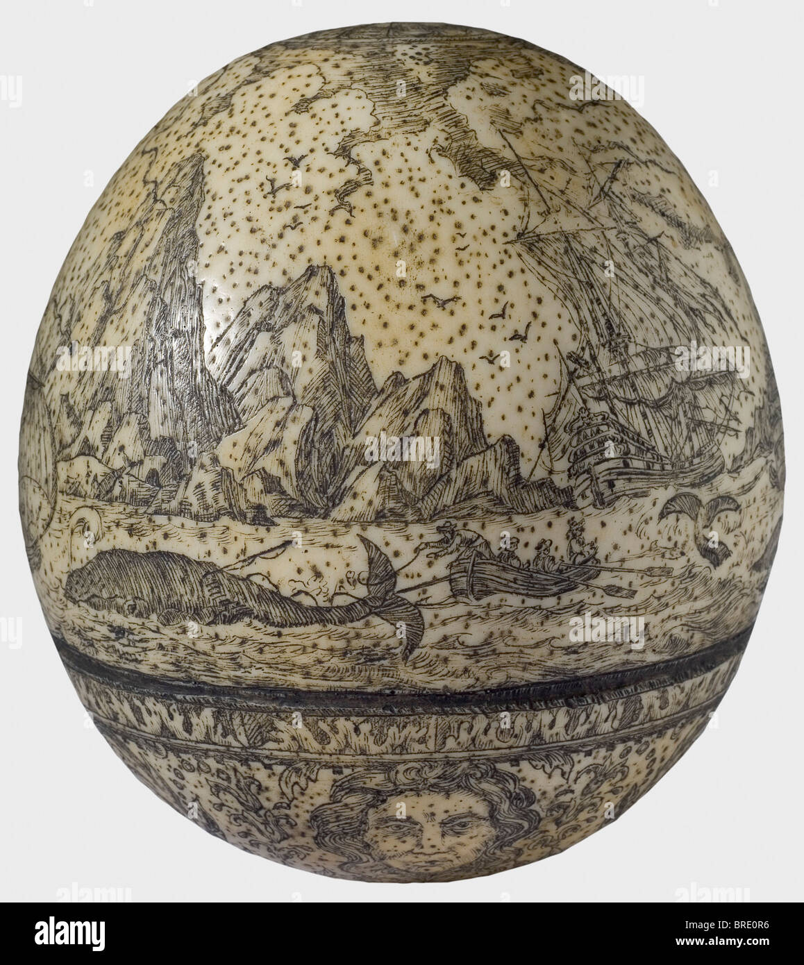 An engraved ostrich egg, England or Scandinavia, circa 1700 Intact ...