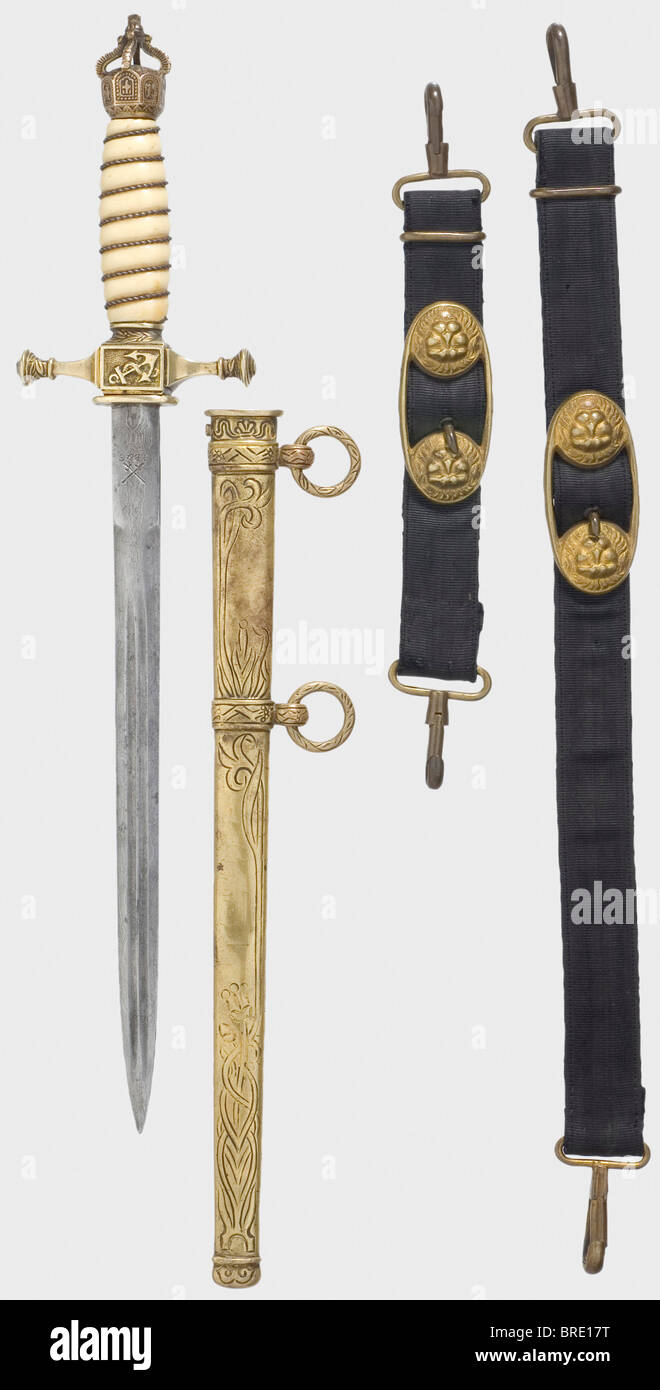 A dagger for officers of the Imperial Navy, with a Damascus blade ...