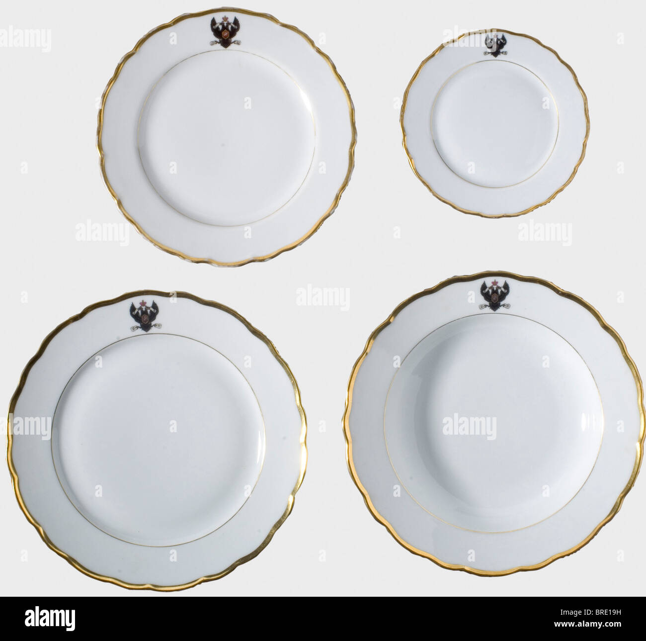 Imperial Russian Naval Ministry, 20 plates from the table service Made ...