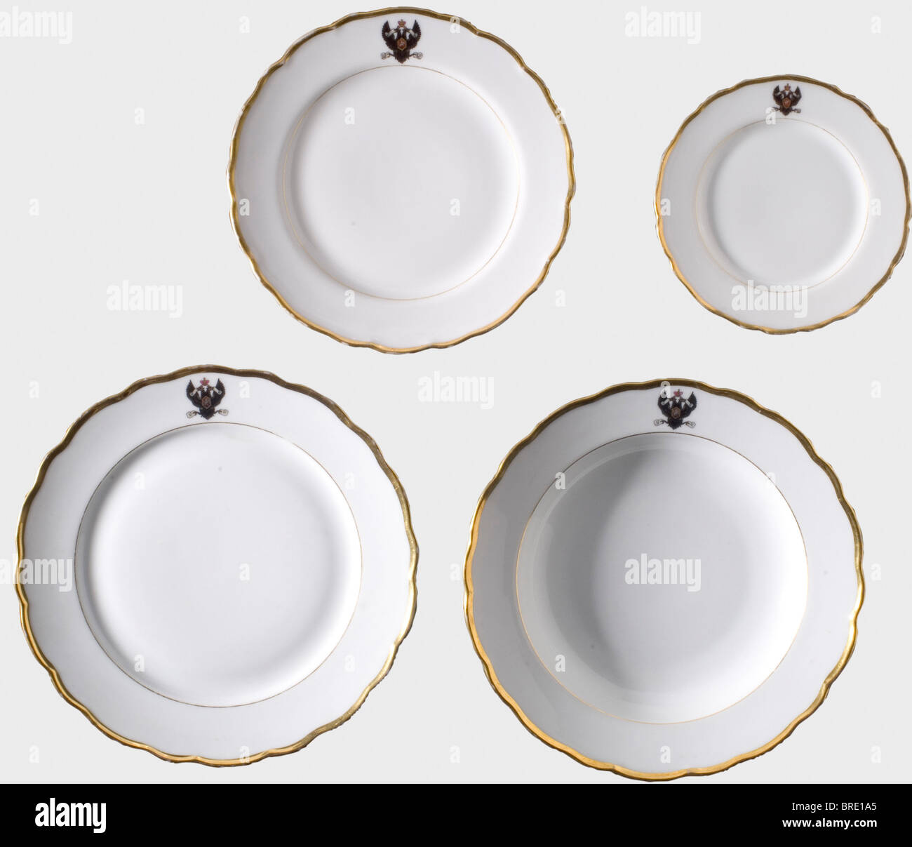 Imperial Russian Naval Ministry, 20 plates from the table service Made ...