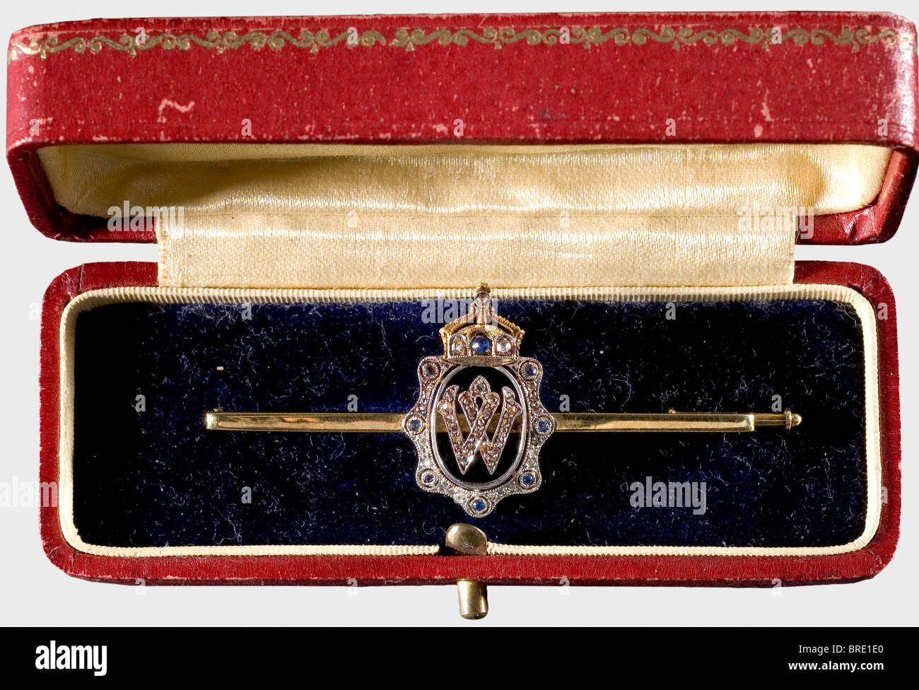 Kaiser Wilhelm II, a golden presentation pin set with diamonds The ...