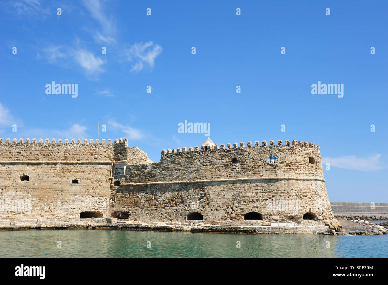 The restored Koules Fort in the old Venetian harbour of Heraklion ...