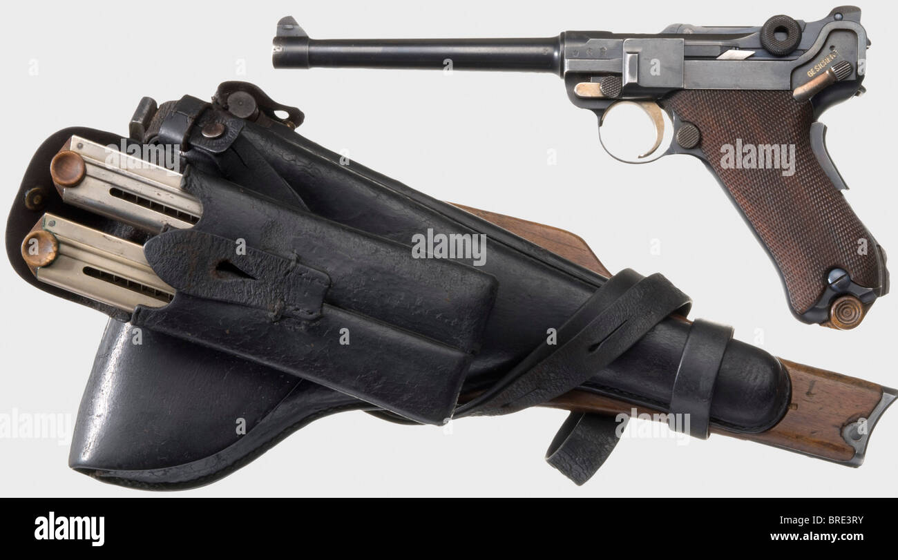 A Pistol 04 (1906) DWM, Navy, with all accessories, calibre 9 mm ...