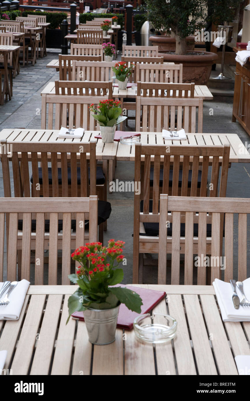 Empty restaurant tables, London UK Stock Photo - Alamy