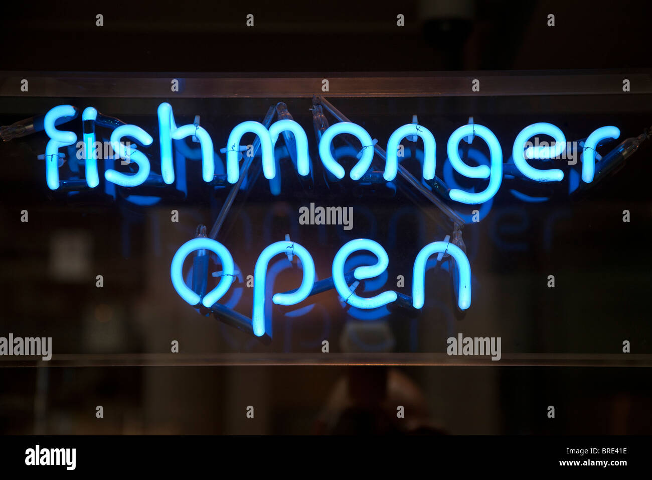 Fishmongers Neon Sign, London UK Stock Photo - Alamy