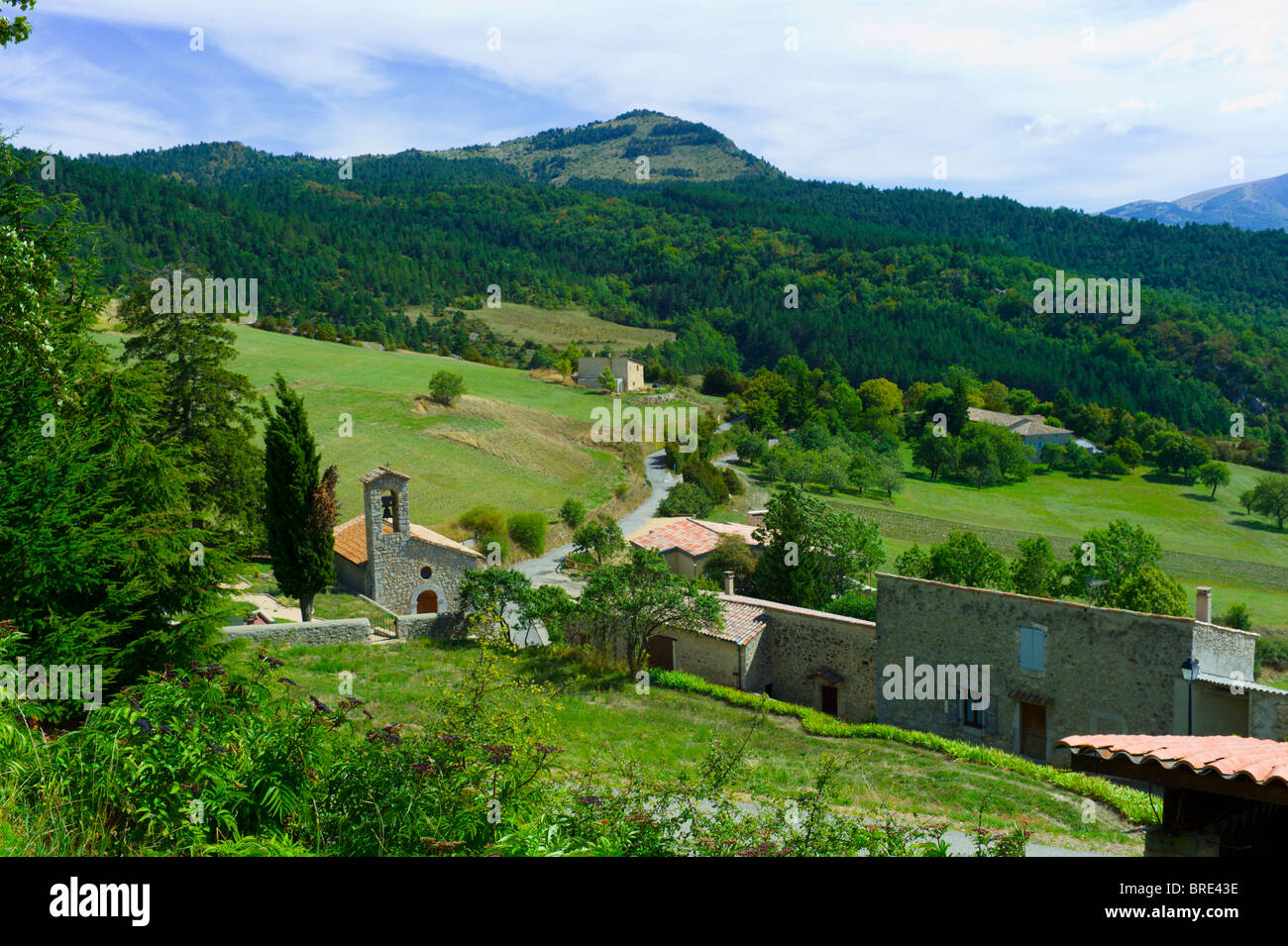 A view of the Chapel and Village of Savel with surrounding Countryside ...