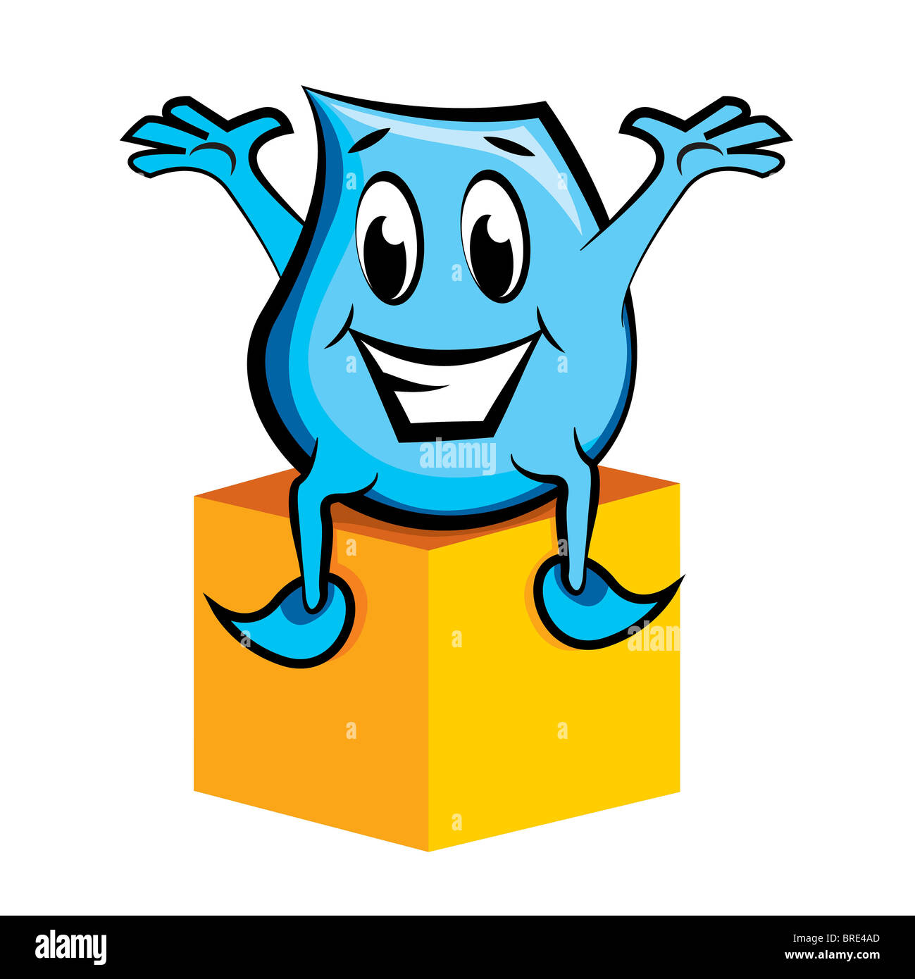Blinky cartoon siting on the box Stock Photo - Alamy