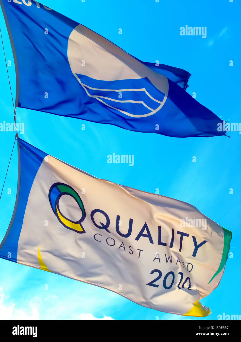The Prestigeous Blue Flag Award Given To Sutton On Sea Lincolnshire Uk
