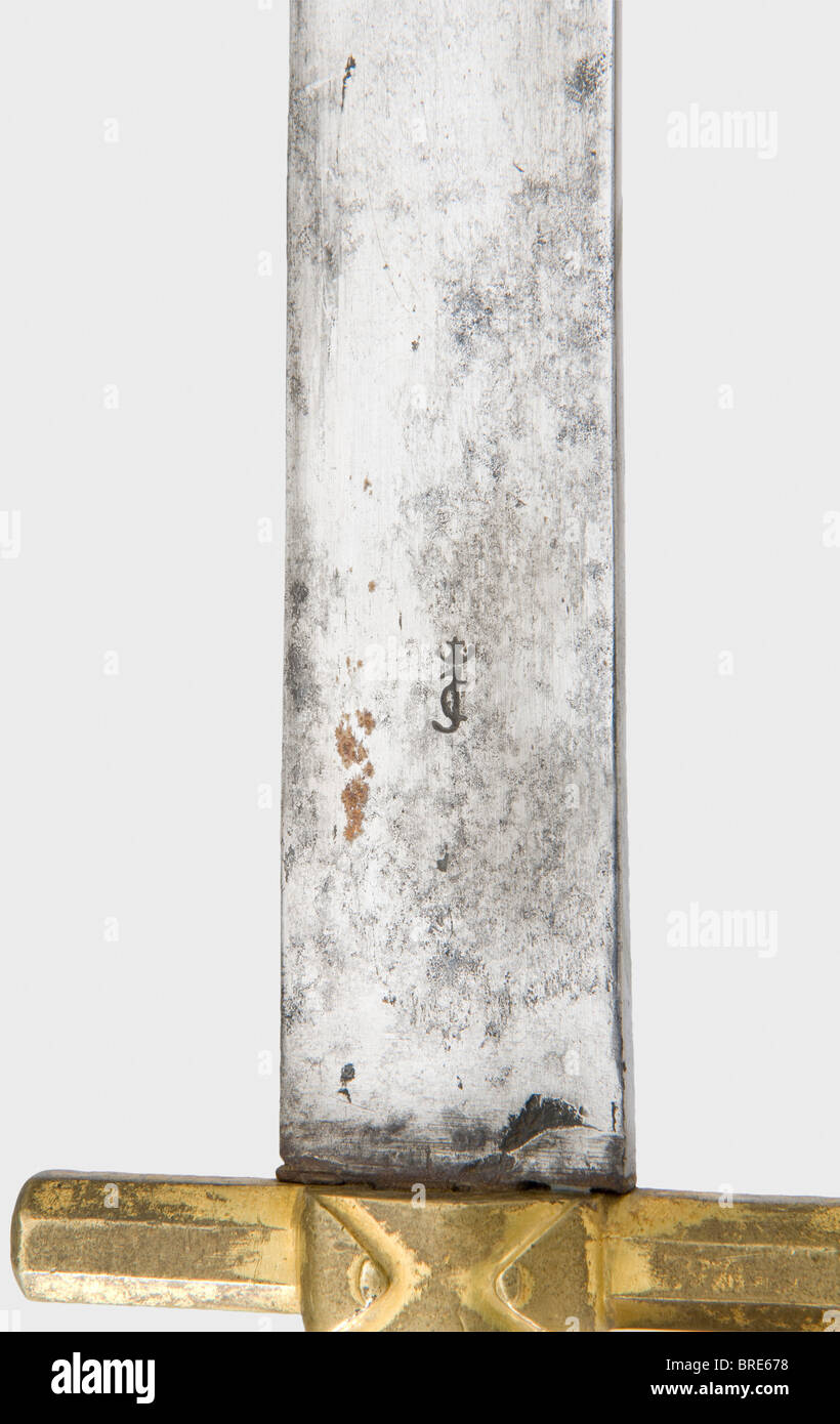 A Saxon courtly hunting hanger, circa 1800 A sturdy single-edged blade ...