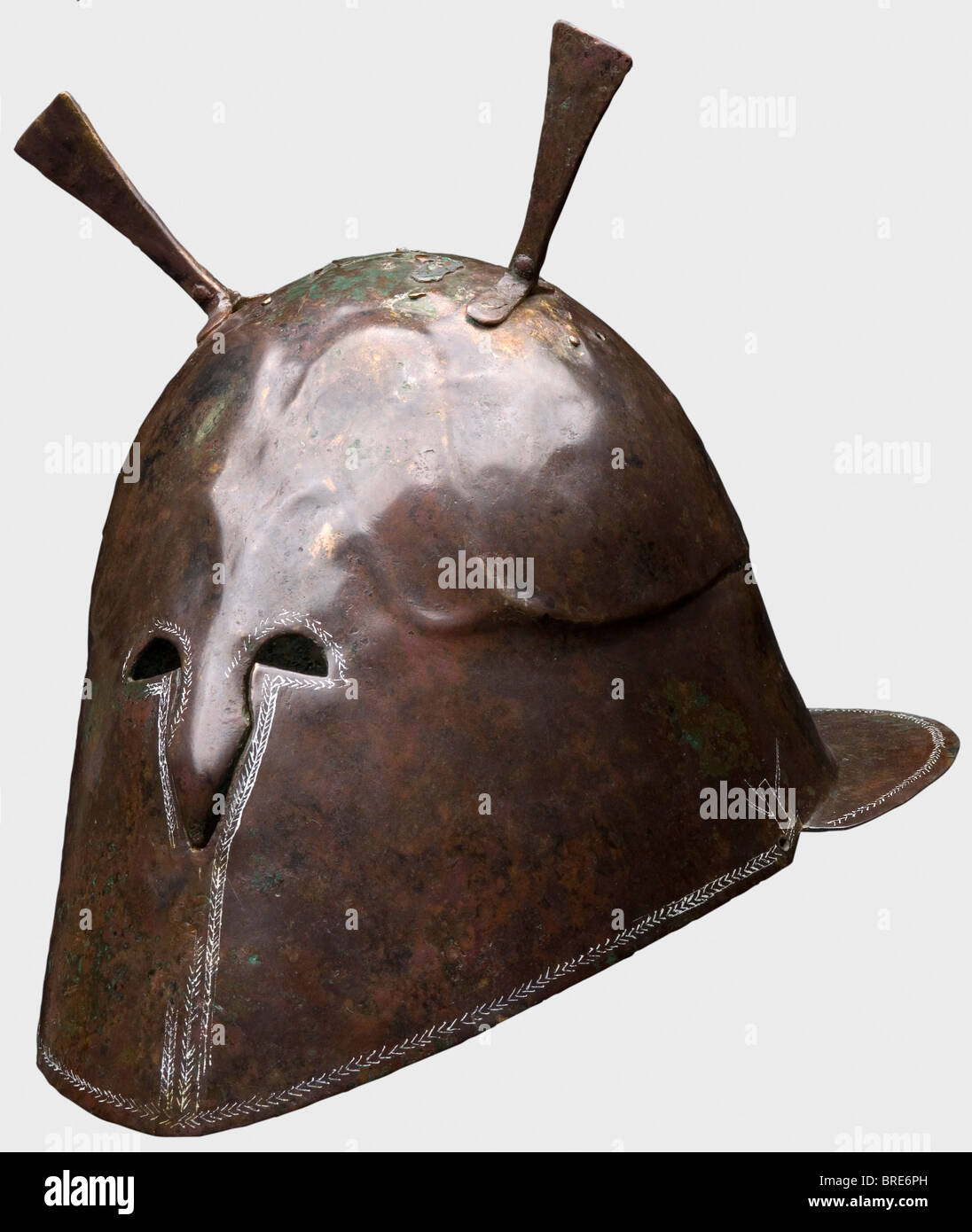 An Apulian-Corinthian helmet, 6th/5th century B.C. Helmet with tall ...