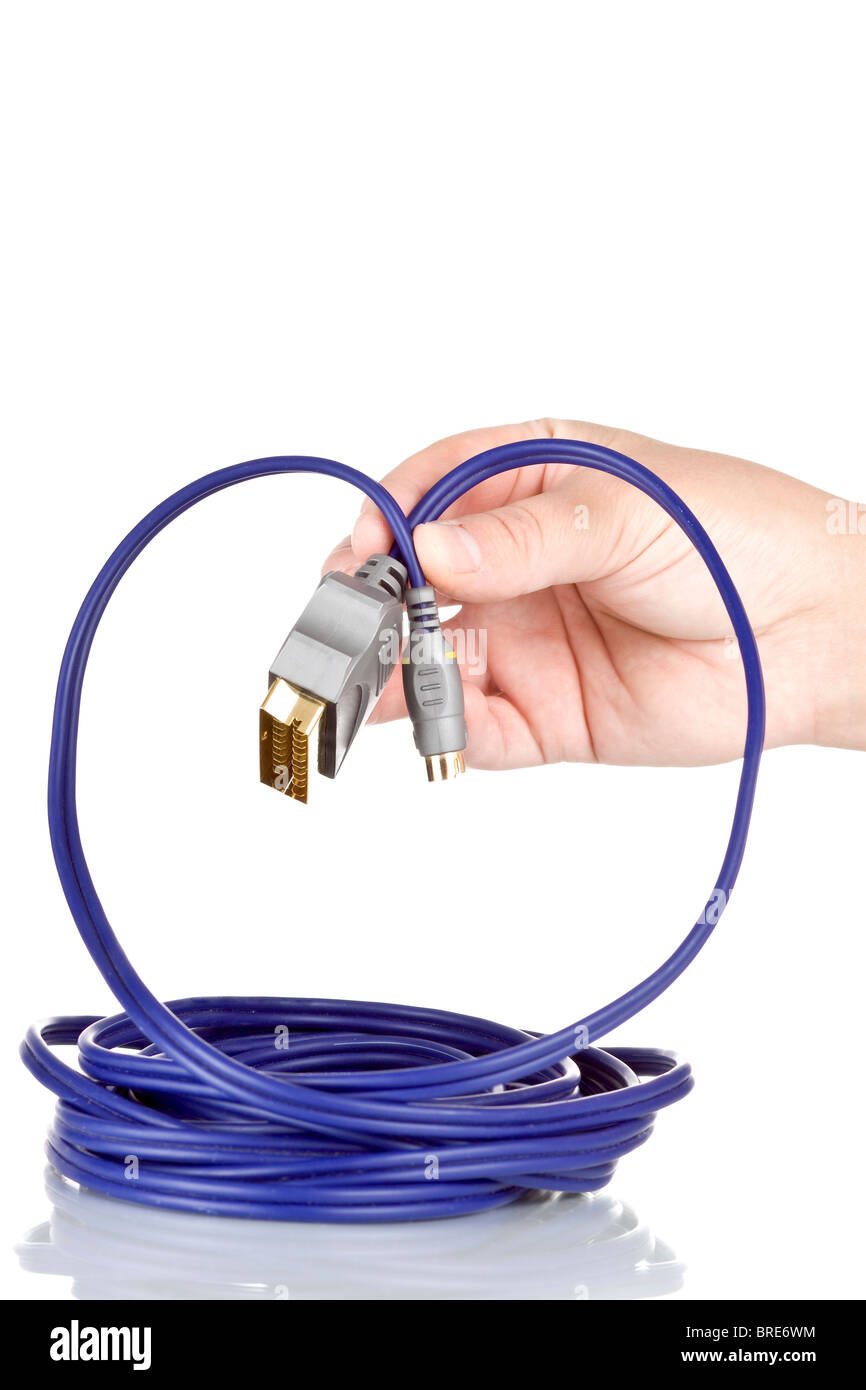 hand holding Audio video cable in heart shape Stock Photo - Alamy