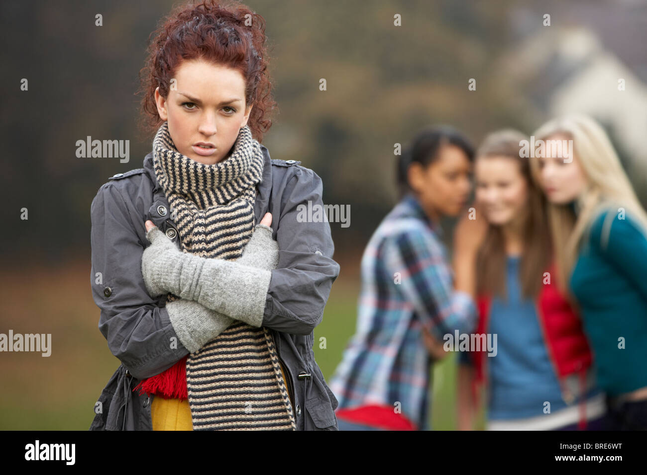 Group unhappy teenage friends hi-res stock photography and images - Alamy