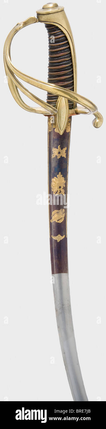 A French model an IX sabre, for light cavalry officers Slightly curved ...
