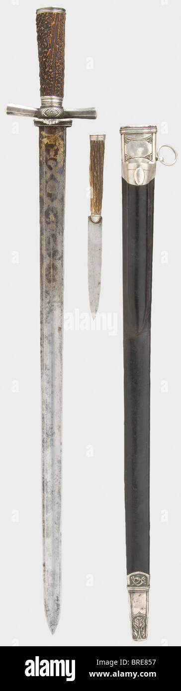 A courtly hunting hanger, from the reign of Ludwig I of Bavaria (1825 ...