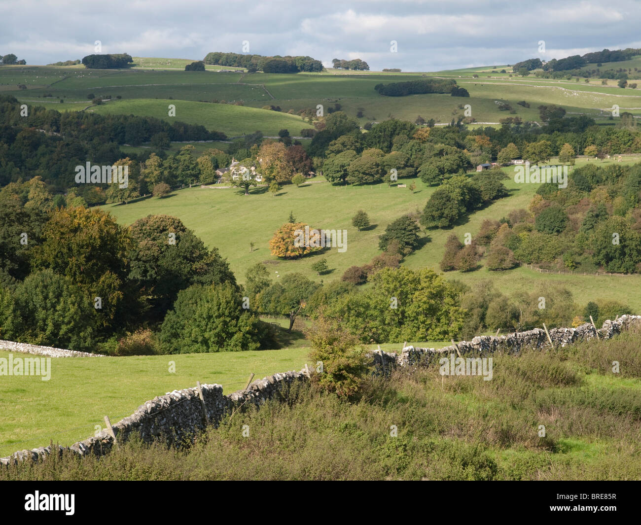 Rural countryside surrounding the Tissington Trail, Derbyshire England ...