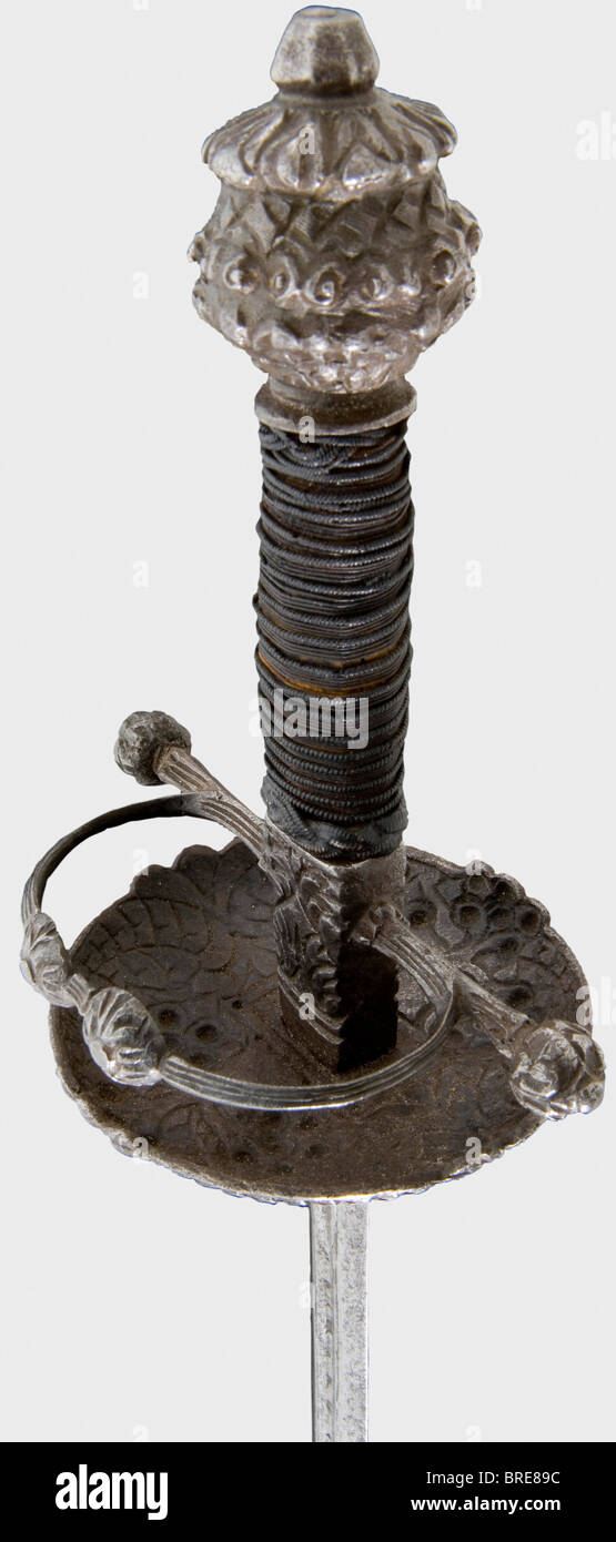 A rapier with chiselled iron hilt, German/Dutch, circa 1680 Straight ...