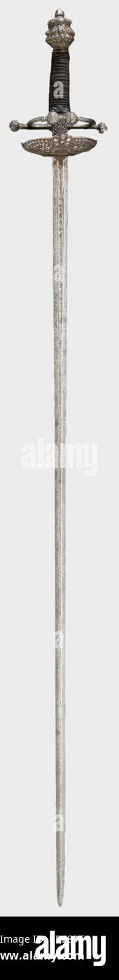 A rapier with chiselled iron hilt, German/Dutch, circa 1680 Straight ...