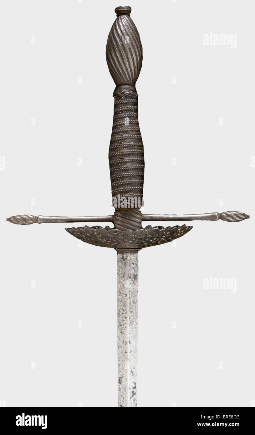 An English cup-hilted rapier, middle of the 17th century Slender ...