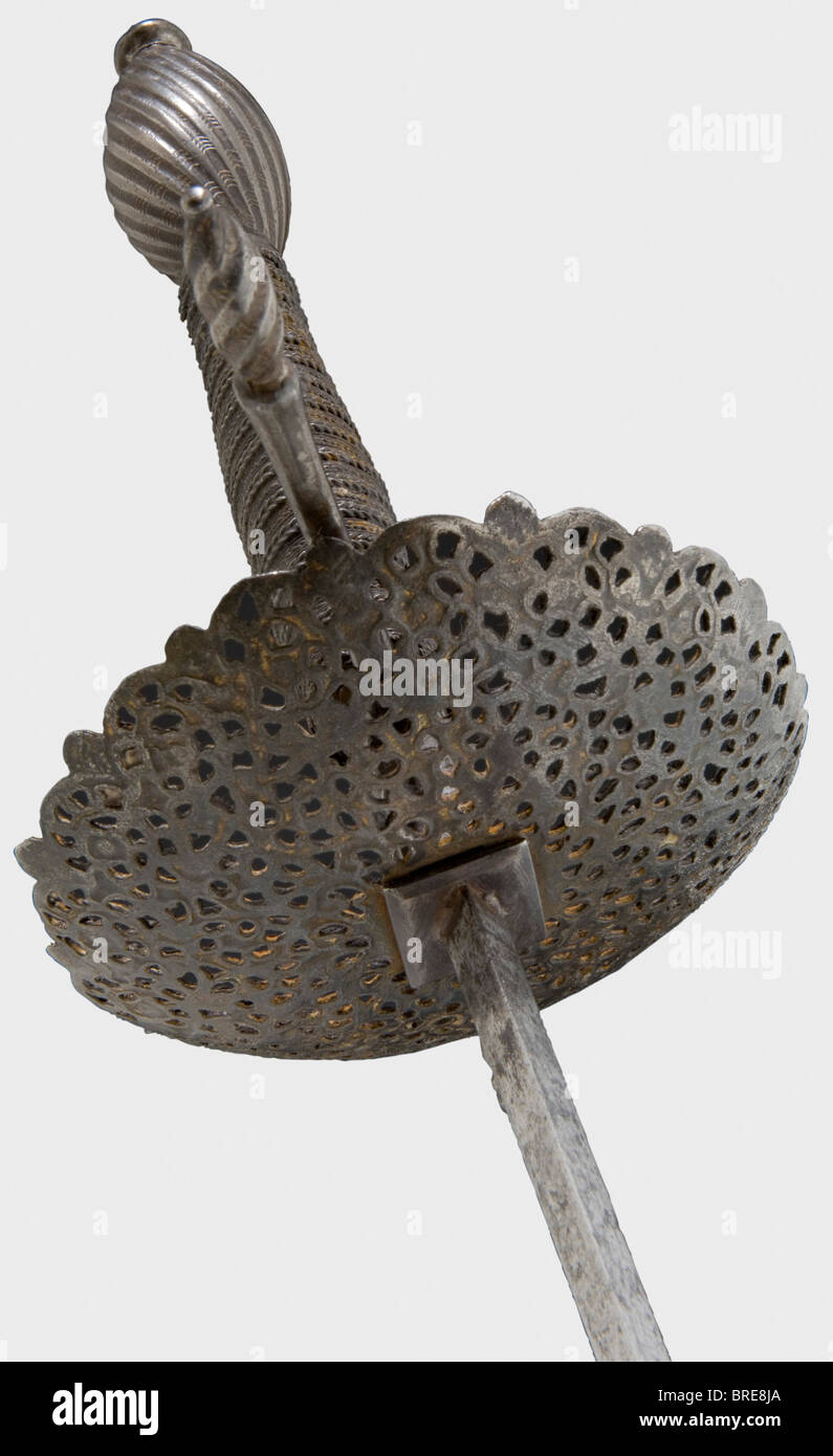 An English cup-hilted rapier, middle of the 17th century Slender ...