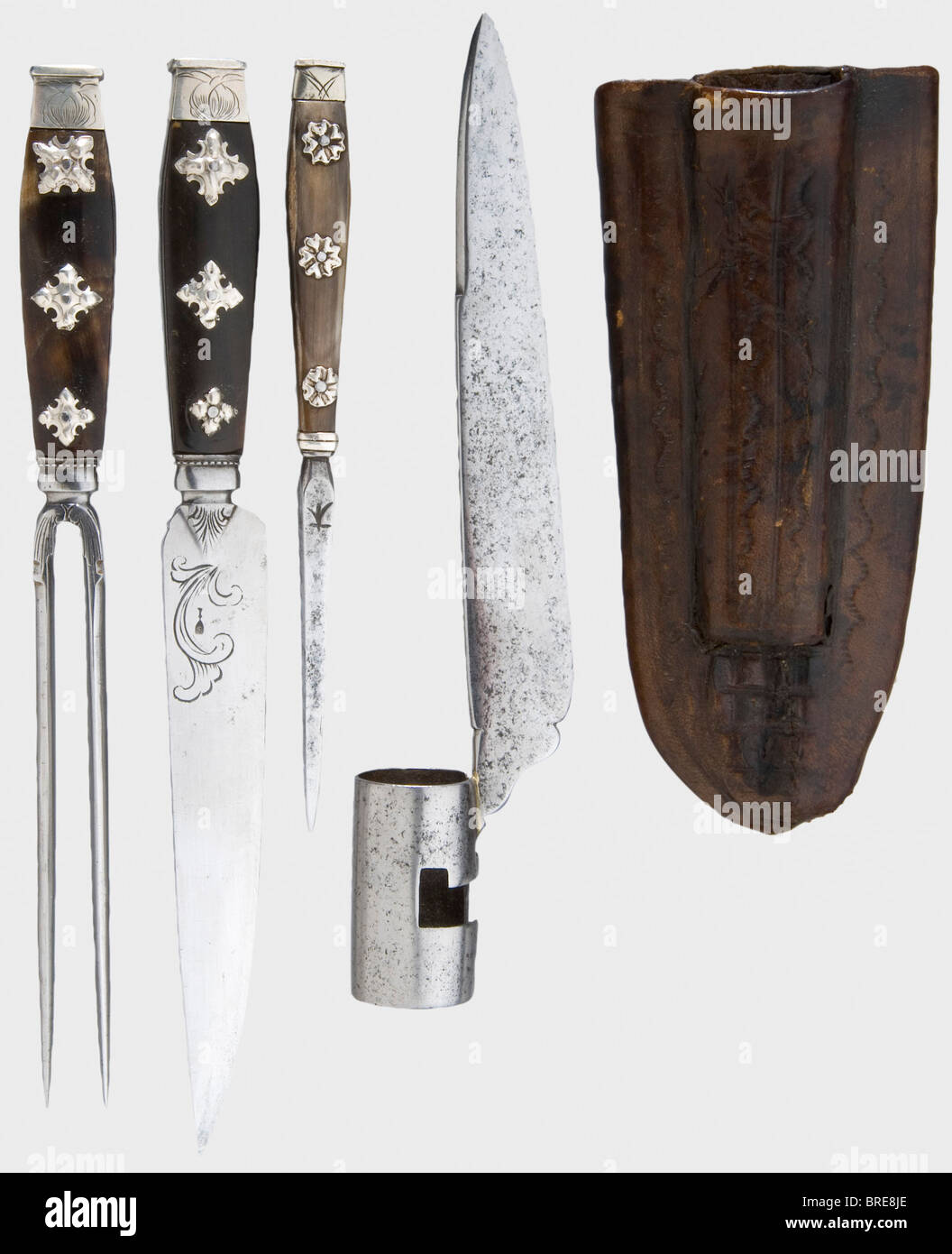 A German waggoner's set of cutlery with bayonet, circa 1780 A knife ...