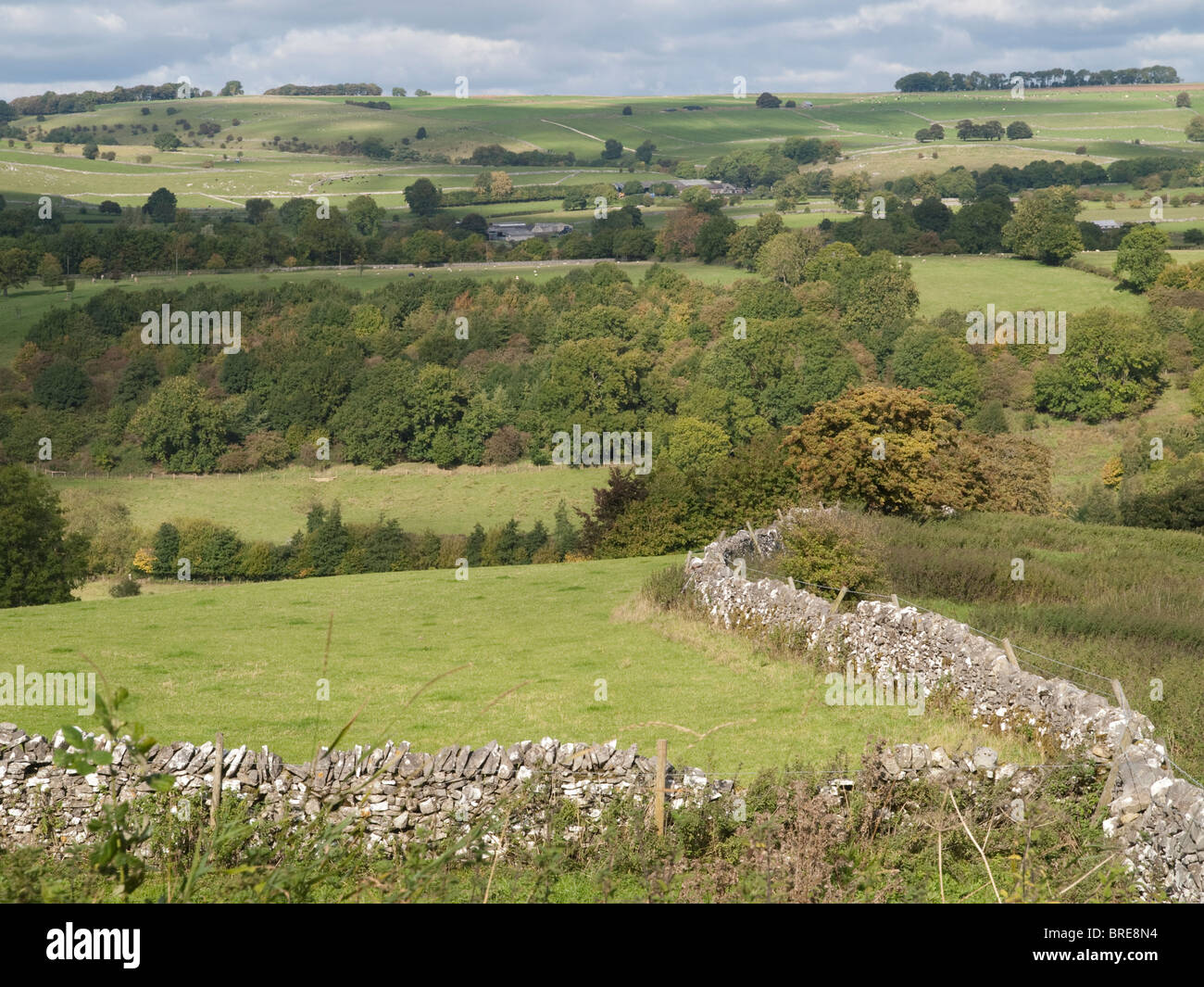 Rural countryside surrounding the Tissington Trail, Derbyshire England ...