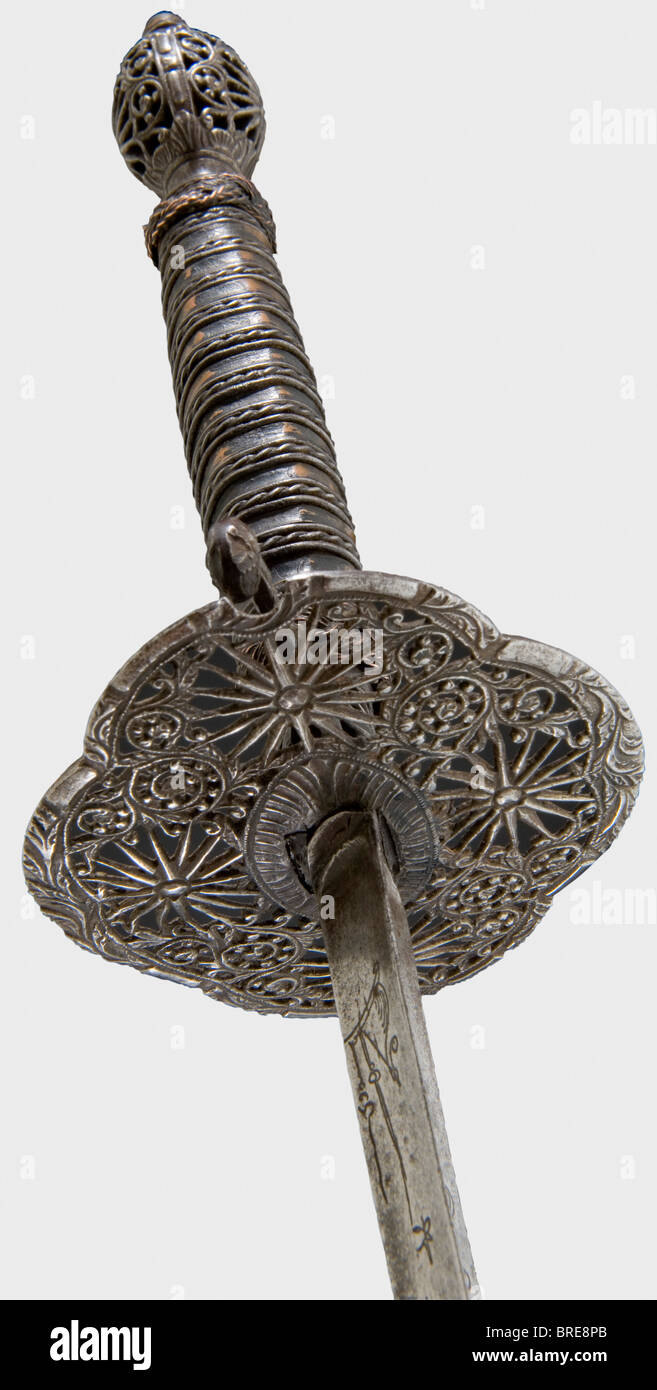 An English small-sword, end of the 18th century A triangular blade ...