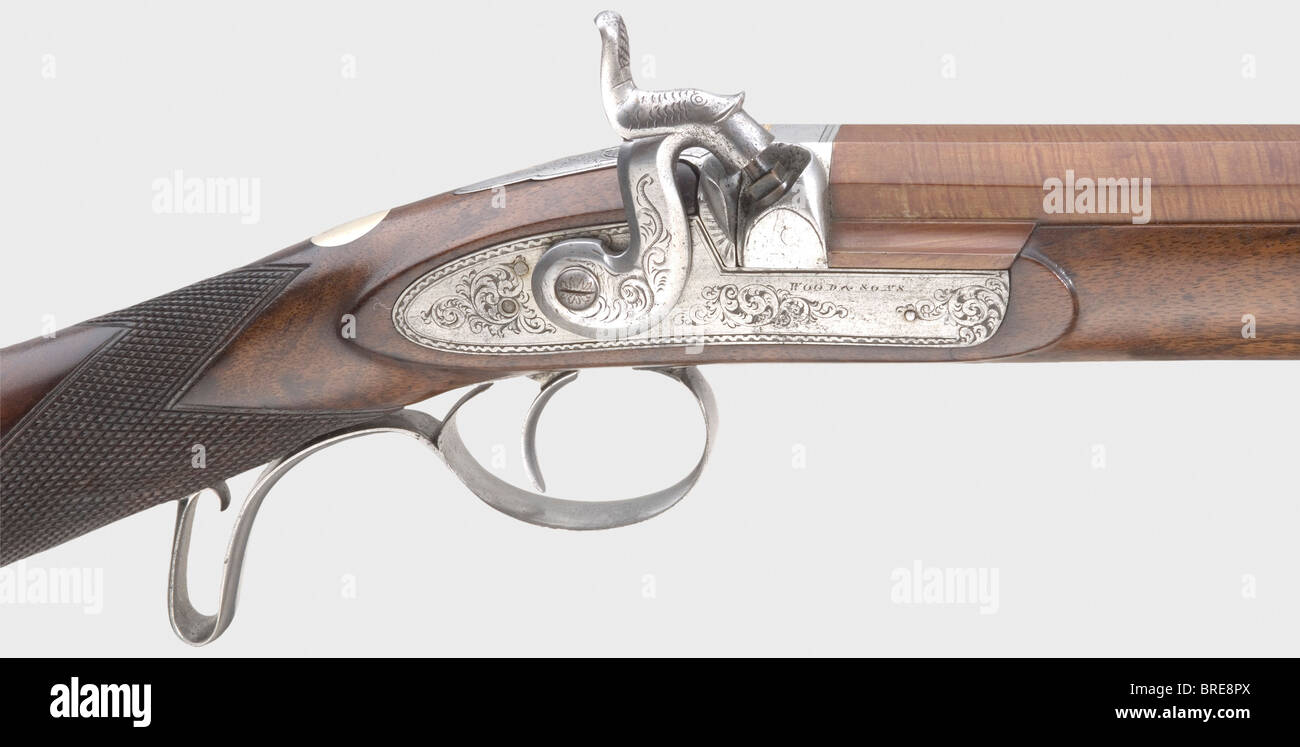 A percussion rifle, Wood & Sons, New York, circa 1860. Octagonal ...