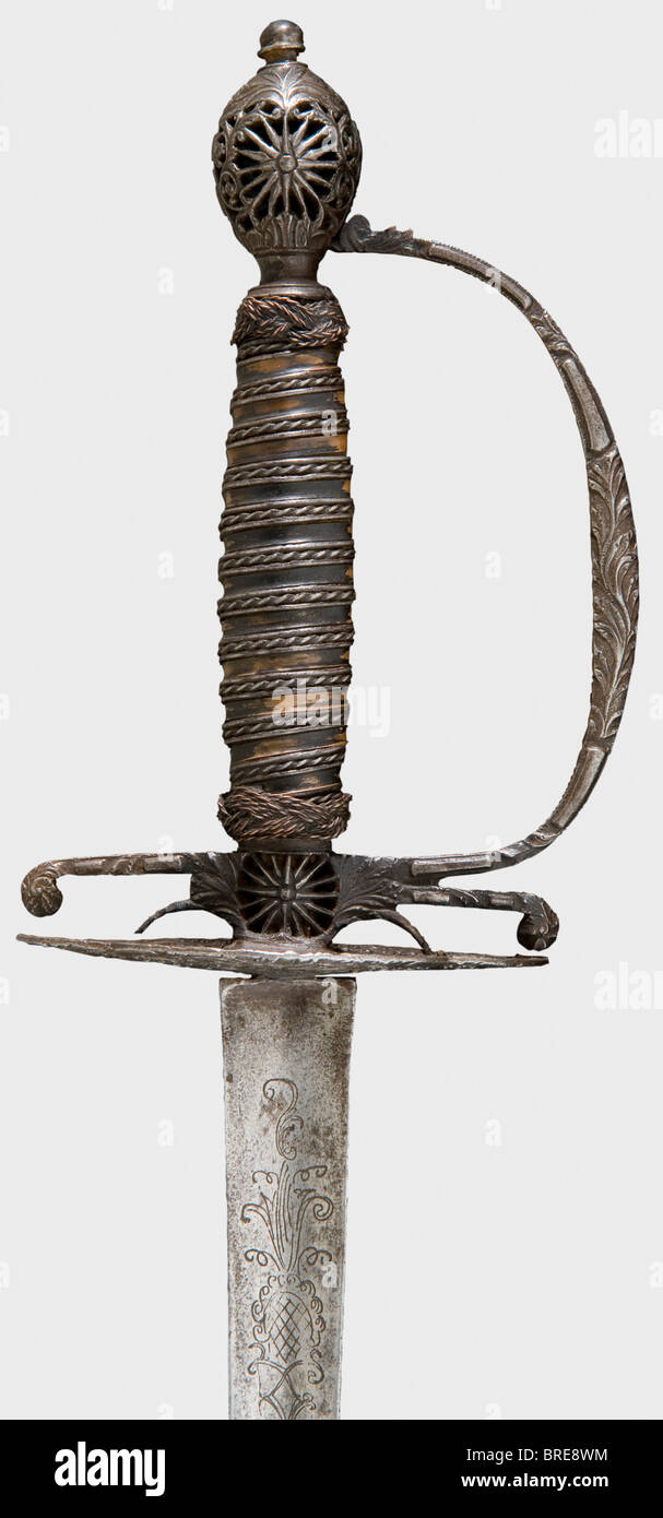 An English small-sword, end of the 18th century A triangular blade ...