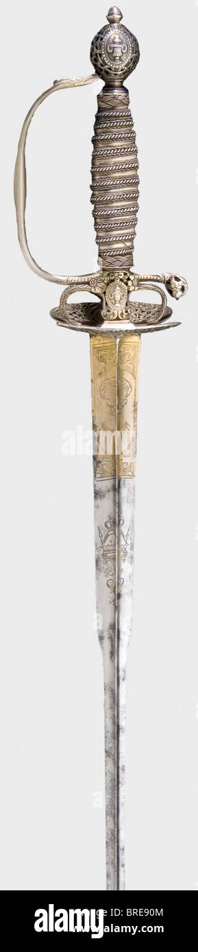 Circa 1760 a triangular ridged colichemarde blade point slightly ...