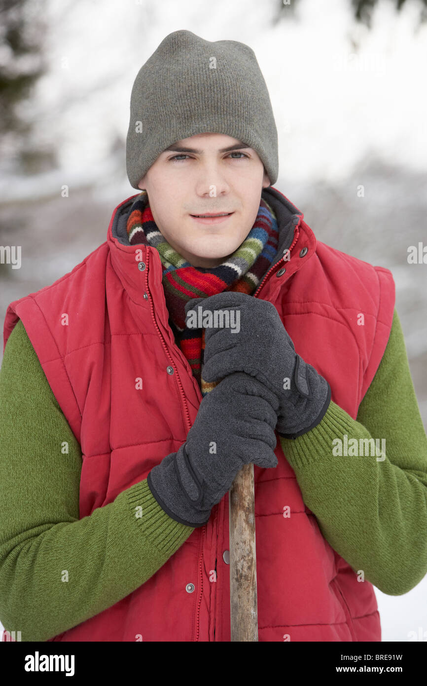 Young Man Clearing Snow From Drive Stock Photo - Alamy Young Man Clearing Snow From Drive Stock Photo - Alamy