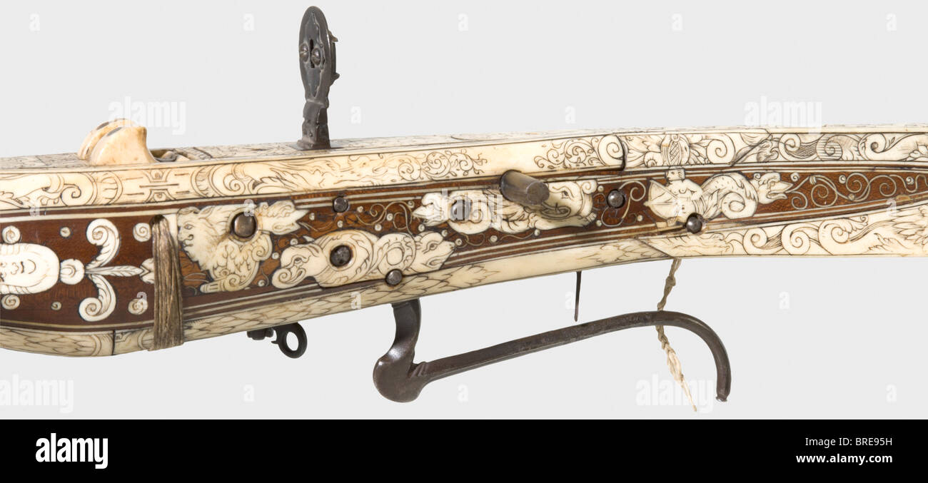 A German hunting crossbow with bone inlays and engraving, circa 1600 ...