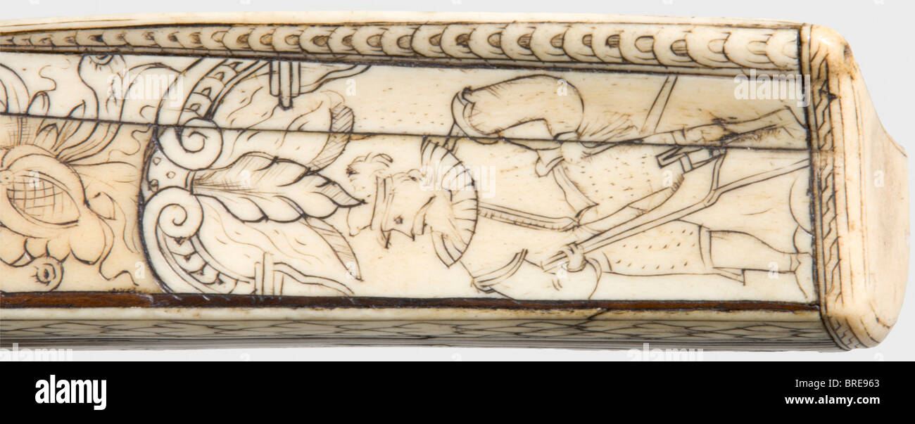 A German hunting crossbow with bone inlays and engraving, circa 1600 ...