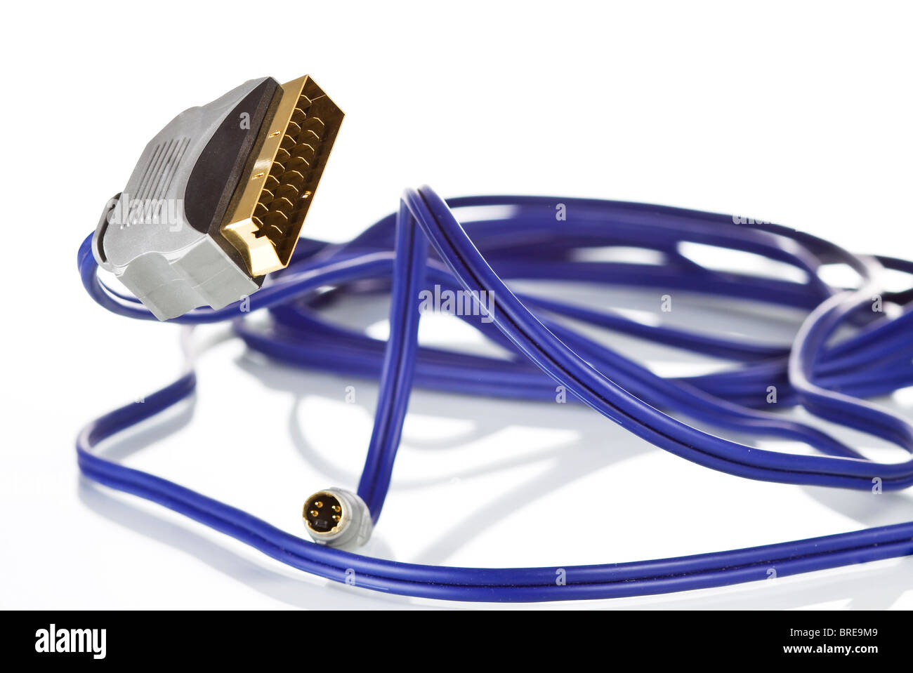 Audio video cable isolated on white background Stock Photo - Alamy